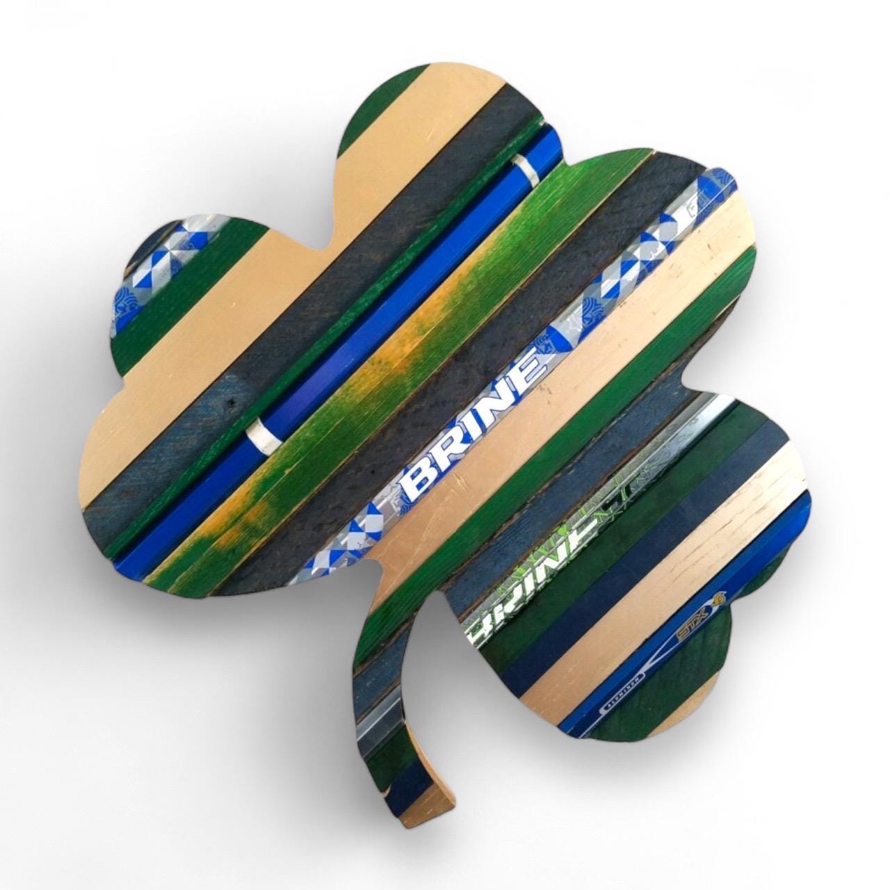 Notre Dame Inspired Shamrock Lacrosse Sign | Salvaged Lacrosse Sticks ...