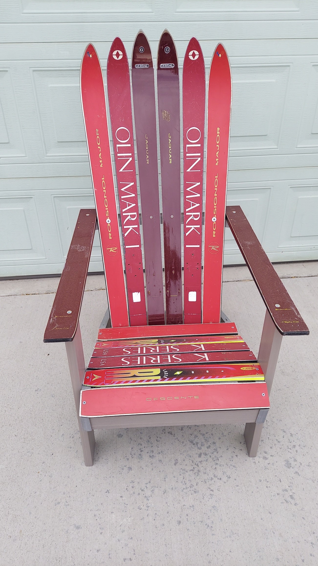 SOLD - Downhill Alpine Ski Adirondack Chair - Red Olin Mark 1 – Railing ...